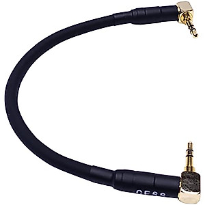 CNCESS CESS-068 Short Audiophile Audio Cable 3.5mm TRS Right Angle Male to Male, 6 Inches