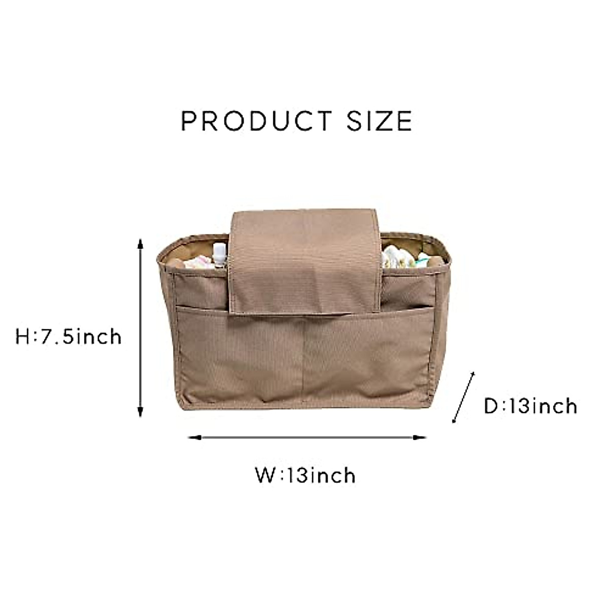 enreve Purse Organizer Insert, Bag Handbag Tote Organizer, Diaper bag, Bag in Bag for Longchamp and More (BEIGE)