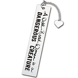 Funny A Well Read Woman is a Dangerous Creature Inspirational Bookmark Gifts for Women, Bookmarks for Sister Girl Daughter Bookworm Book Friend Friendship Gifts Sister Gifts