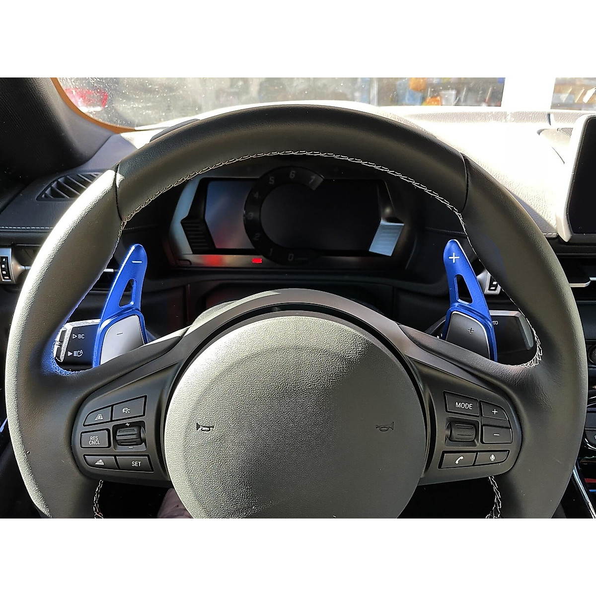 iJDMTOY Sports Blue CNC Billet Aluminum Large Paddle Extensions Compatible with Toyota 2020-up Supra GR