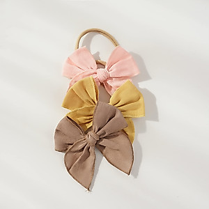 Niceye Pack of 12, Baby Girls Headbands Hair Bows Stretchy Nylon Hairbands for Newborn Infant Toddler Hair Accessories