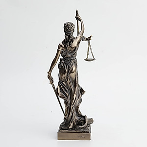 JFSM INC. Blind Lady Justice Statue Sculpture - Greek Roman Goddess of Justice