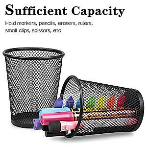 Gwybkq Pencil Holder 6 Packs for Desk Mesh Pen Cups Metal Pencil Holder Desk Organizers and Storage