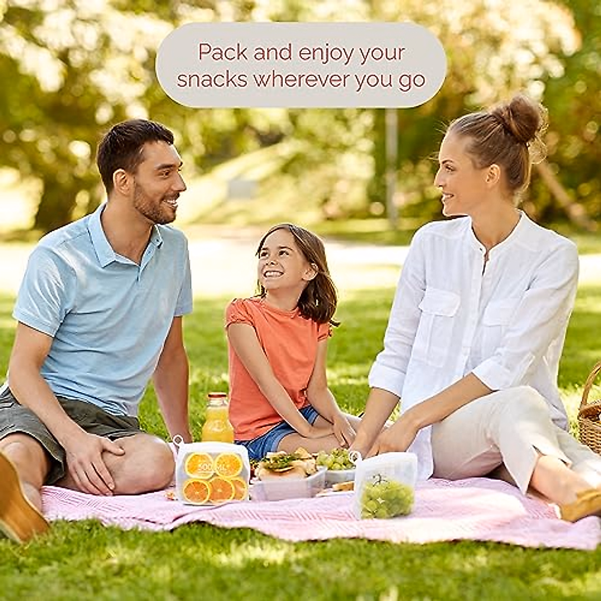 Reli. Reusable Silicone Bag (1 Pack) | Snack (500 ml), Clear | Silicone Bag for Food Storage | Small Reusable Food Storage Bag for Food, Meal Prep, Storage | Leak-Proof, Dishwasher/Freezer Safe