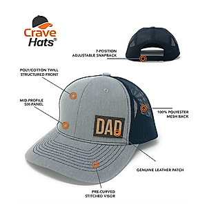 CRAVE HATS Dad Hat, Dad Trucker Hat, Dad Gifts, Dad Hat for Men, New Dad Hat (Gray/Black)