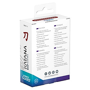 Ultimate Guard Katana Card Sleeves, 100 Standard Size TCG Sleeves, 66 x 91mm, Red Back, Tournament Sleeves, No PVC & Acid-Free, High Clarity