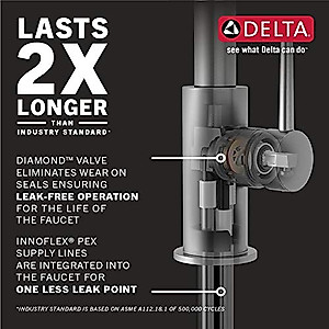 Delta Faucet Mateo Touch Bar Faucet with Pull Down Sprayer, Black Bar Sink Faucet Single Hole, Wet Bar Faucets Single Hole, Prep Sink Faucet, Delta Touch2O Technology, Matte Black 9983T-BL-DST