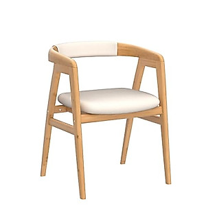 Giantex Accent Chair Set of 2, Bamboo Painted Surface Upholstered Comfy Reading Chair with Anti-Slip Foot Pads, Curved Backrest, Arm Lounge Chair for Bedroom, Living Room, Office, Natural