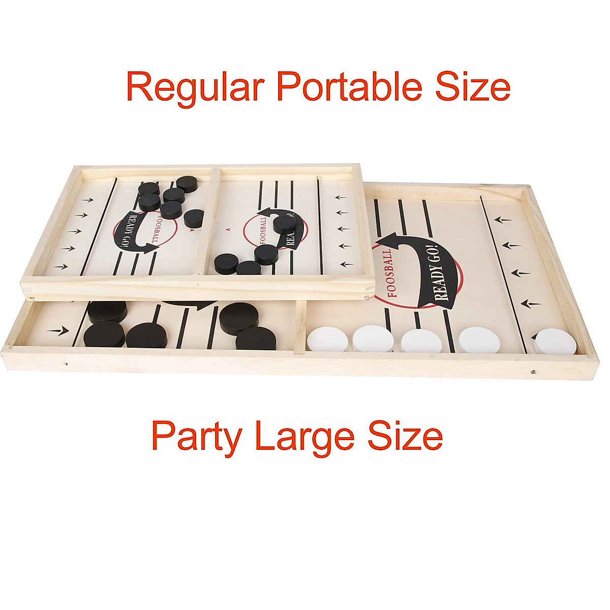 JANDANT Large Size Fast Sling Puck Game 22 Inch Slingshot Board Games Foosball Super Winner Wooden Hockey Board Game for Adult and Kids, 2 Players