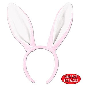 Beistle Soft-Touch Bunny Ears Pink & White