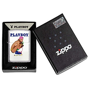 Zippo Playboy Cover April 1991 Brushed Chrome Pocket Lighter, One Size, Model Number: 200-CI017372