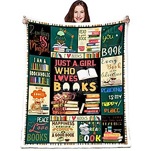 Book Lovers Gifts,Book Lovers Gifts for Women Gifts,Gifts for Readers Book Lovers,Throw Blanket Gifts for Who Like to Read Bookish,Bed Fleece Plush Blankets,Bookworm Gifts for Reading Lover,Throw