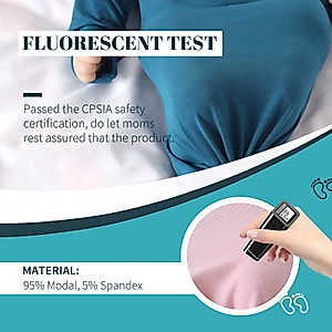 COOZYNANA Baby Newborn Knotted Gown, Ultra Soft Baby Knotted Sleeper Gown and Hat Set, Unisex Infant Sleep Onesie, Baby Boy Girl Coming Home Outfit, 0-3 Months, Blue Green