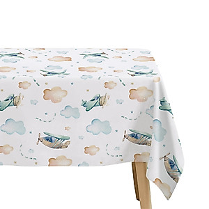 HIPVVILD Airplane Party Decorations Tablecloth - Disposable Airplane Birthday Party Supplies Tablecover, Airplane Theme Birthday Baby Shower Decorations Table Cloth - 3 Pack (54in x 108in)
