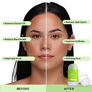 BACHERI Green Tea Mask Stick, Blackhead Remover Mask with Green Tea Extract, Green Mask Stick for Deep Pore Cleansing, Moisturizing, Oil Controlling