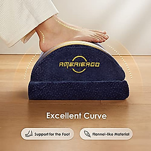 Foot Rest for Under Desk at Work, Ergonomic Memory Foam Foot Stool Cushion for Home Office, Gaming, Computer - Adjustable 2 Heights Under Desk Footrest with Breathable Washable Cover by AMERIERGO