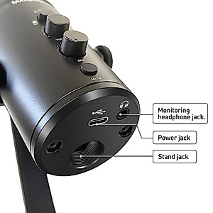 MANAYO USB Condenser Microphone for Recording, podcasting, Streaming and Gaming. Professional USB/USB-c mic for Computer, Laptop, Phone and Mac, Plug and Play, Cardoid & Bi-Directional Mode.