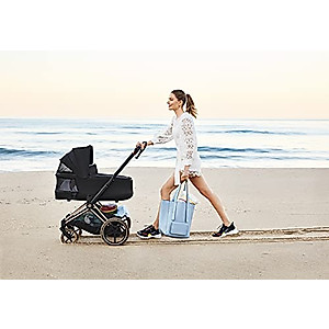 Cybex e-Priam Complete Stroller, Smart Assist Technology, Rocking Mode, One-Hand Compact Fold, Reversible Seat, Smooth Ride All-Wheel Suspension, True Red Seat with Chrome/Black Frame