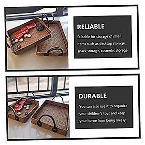 Cabilock 2pcs Handwoven Seagrass Storage Basket Small Woven Basket for Wedding Bathroom Kitchen Supplies