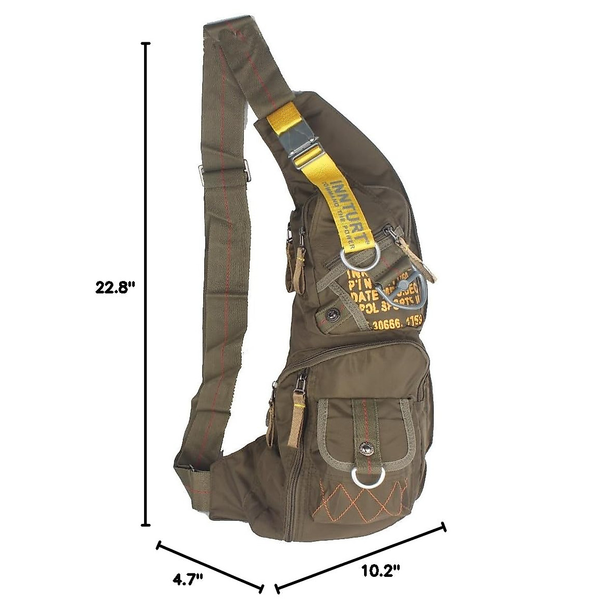 INNTURT Nylon Sling Bag Backpack Shoulder Bag Daypack Large Army Green