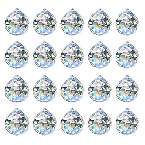 MerryNine 30mm/1.18" 20pack Crystal Ball Prism Sunshine Catcher Rainbow Pendants Maker, Hanging Crystals Prisms for Windows, for Feng Shui, for Gift (Clear)