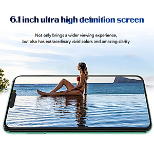 VBESTLIFE 6.1in Unlocked Smartphone 3G Cell Phone for Android, 6.1in HD Screen Dual Card Dual Standby Mobile Phone, 4000mAh Large Battery, Three Card Slots, Face Unlock(Blue)