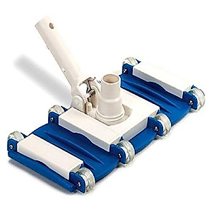 Poolmaster 33430 Heavy Duty In-Ground Pool Vacuum Hose with Swivel Cuff, 1-1/2-Inch by 30-Feet,Neutral & Swimline Weighted Flex Vacuum Head, Blue