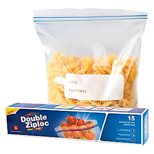 ARCLIBER Food Storage Bags Resealable Plastic Bags,Clear Durable Food Grade Zipper Bags Fresh and Refrigerated Moisture-Proof Storage 10.55 x 14 Inch,L