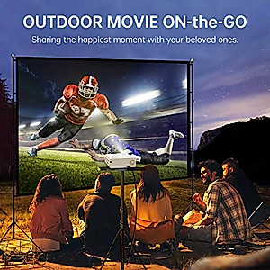 VIMGO Mini WiFi Projector, 7800Lux Portable Projector Full HD 1080P Supported for Outdoor Movies, 200" Display Synchronized Smartphone Screen Compatible with TV Stick/USB/HDMI/VGA/PS5/VGA(UNO V1)