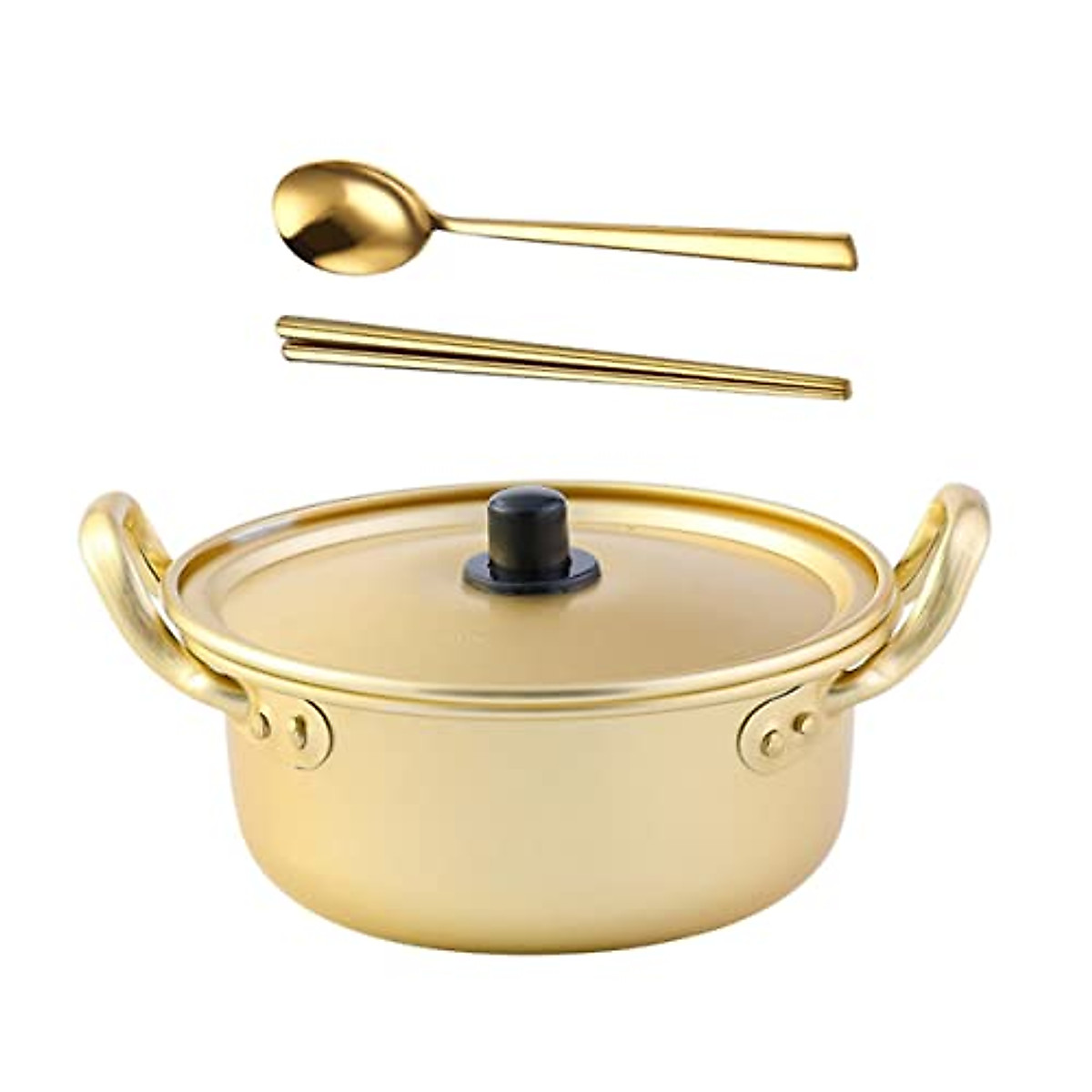 3 sets Sauce Xxcm Stockpots Korean Household Ramen Instant Enamel Pothot Pot Fast Golden Korea for Shin Hot-pot Kitchen Cm Metal Multipurpose Shabu Hot Bowl Stock Kimchi Appetizer