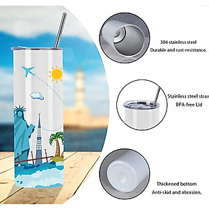 24 Pack Sublimation Tumblers Bulk 20 oz Skinny Straight, Sublimation Blanks Double Wall Stainless Steel Skinny Tumbler with Lid and Straw, Shrink Wrap Film, Individually Boxed, for Heat Press Machine