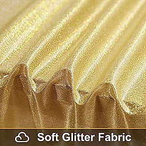 Spotjoy Sequin Rectangle Tablecloth 60 x 84 Inch, Sparkle Glitter Table Cloth for Parties, Decorative Shiny Tablecloths for Wedding Birthday Banquet, Gold