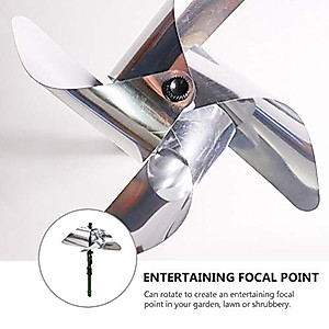 YARNOW Garden Wind Spinners Plastic Pinwheels Bird Repeller Pinwheels Wind Sculptures Yard Stake Stick Art Ornament Bird Repellent Device Stakes Decorations for Lawns Yard Patio