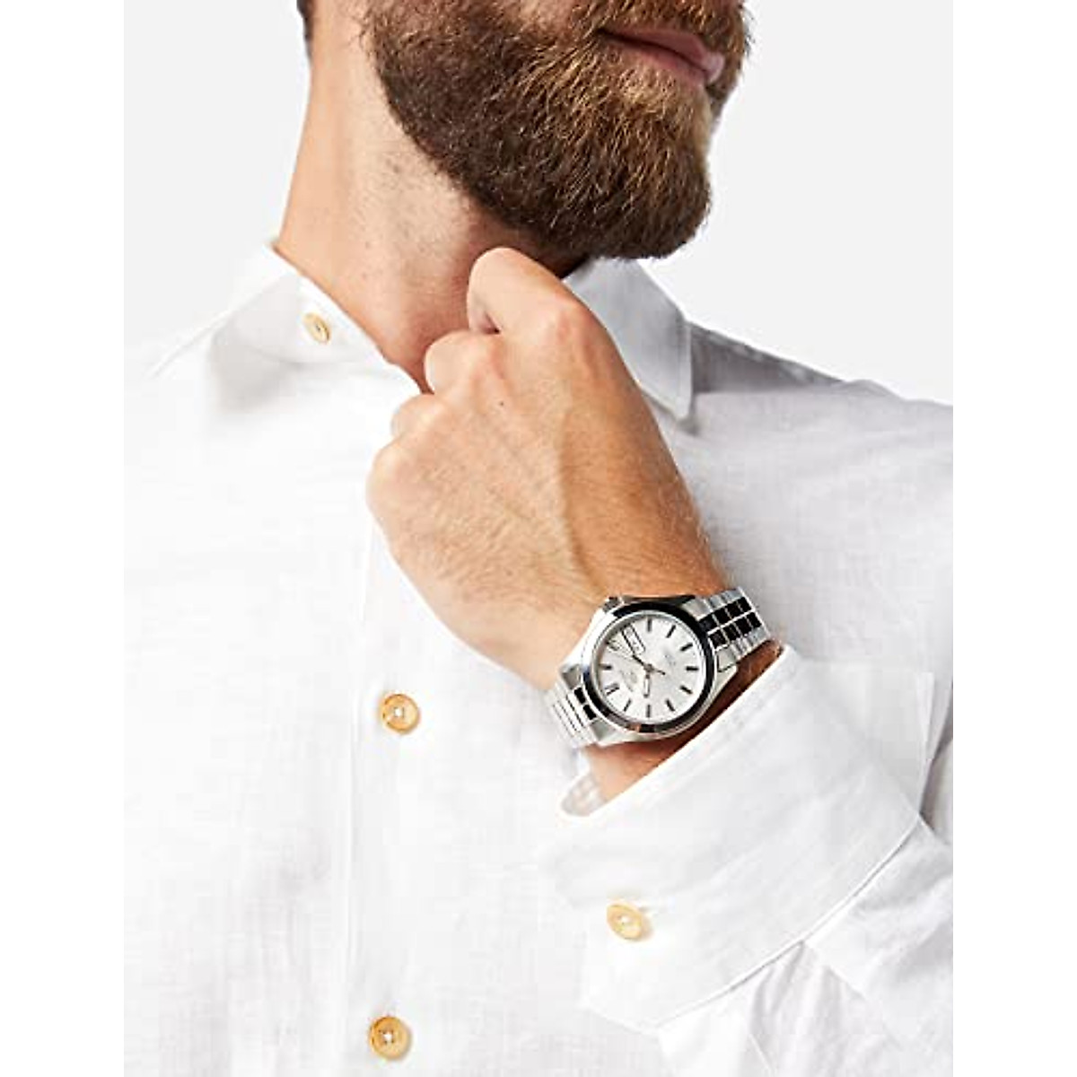 Seiko Men's SNKK87 Two Tone Stainless Steel Analog with White Dial Watch