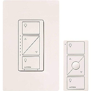 Lutron Caseta Wireless 150-Watt Double Pole 3-Way Wireless White Indoor Touch Dimmer Model # P-PKG1W-WH-R