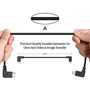 RCstyle Durable Micro USB-IOS Cable Compatible with DJI Mavic Air/Pro/Mini/Spark (to Type-C)