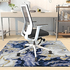 Bsmathom Office Chair Mat for Hardwood/Tile Floor, 48"x36" Abstruct Computer Gaming Chair Mat, Large Anti-Slip Desk Chair Mat Wood/Tile Protection Mat for Home Office(48"x36", Blue)