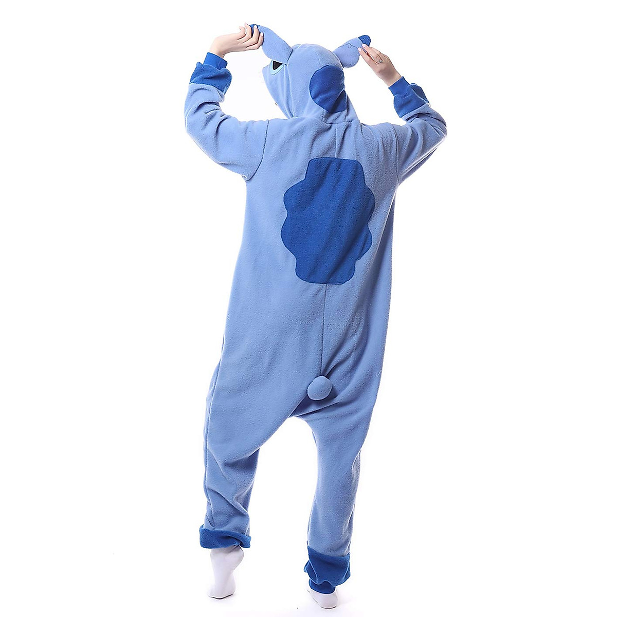 SIYUE Unisex Adult Onesie Costume Snug Fit One Piece Pajamas Christmas Sleepwear Halloween Jumpsuit Women Men Cosplay Animal Blue L