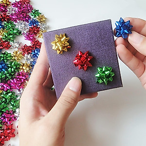 150pcs 1 Inch Gift Wrap Bow 1" Tiny Self Adhersive Mini Present Wraping Mini Bows 6 Colors Holiday Festiveal Christmas Decoration (SERSEE 1")