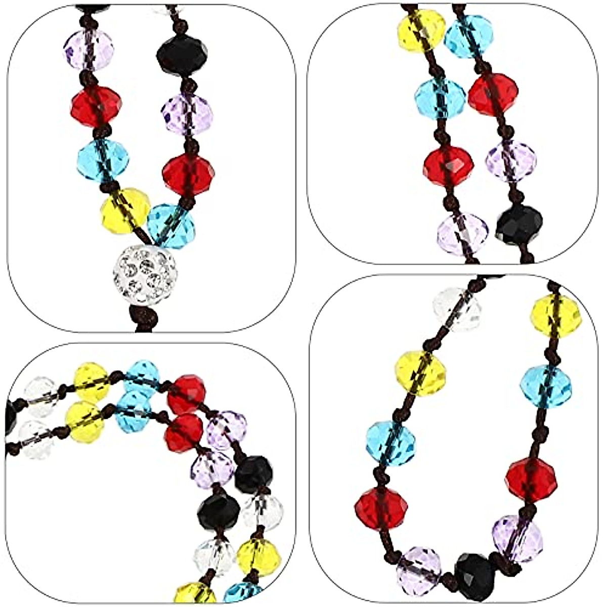 ifundom Phone Charm Strap Crystal Beaded Phone Rhinestone Glitter Long Lanyard Colorful Beads Hanging Neck Straps Bracelet Keychain for Women Girls