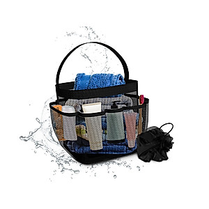 HomeShui Mesh Shower Caddy Dorm - Portable Shower Caddy Basket - Quick-Dry Mesh Shower Bag with 8 Pockets - Bath Caddy - Travel Shower Caddy College