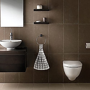 Cotton Hand Towels, 2 Pack 100% Cotton Kitchen Hand Towels Absorbent Hanging Towels, Button Hanging Tie Towels for Kitchen, Bathroom, Brown