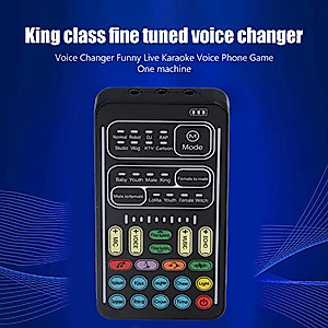 Portable Voice Changer, Handheld Bluetooth Voice Disguiser with Multiple Sound Effects, Voice Adjustable, Mini Gaming Live Sound Card for PS4/Xbox/Switch/PC/Phone(DC 5V)