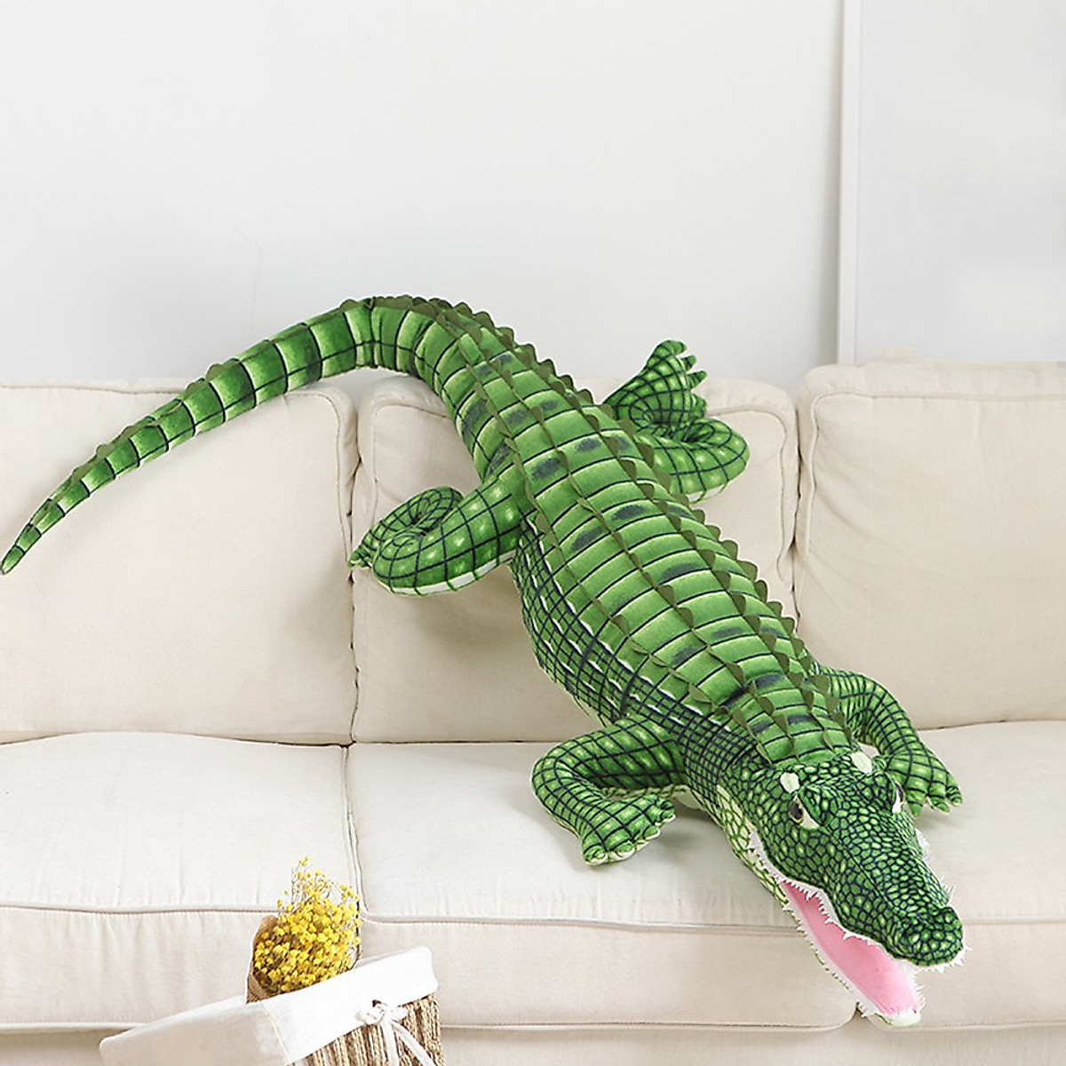MMTTAO Alligator Plush Toy Realistic Crocodile Stuffed Animal 39 Inch Jumbo Animal Stuffed Soft Plushies Cute Dolls Collection Huggable Throw Pillow Cushion Gift for Kids Children Boys Girls, 39Inches