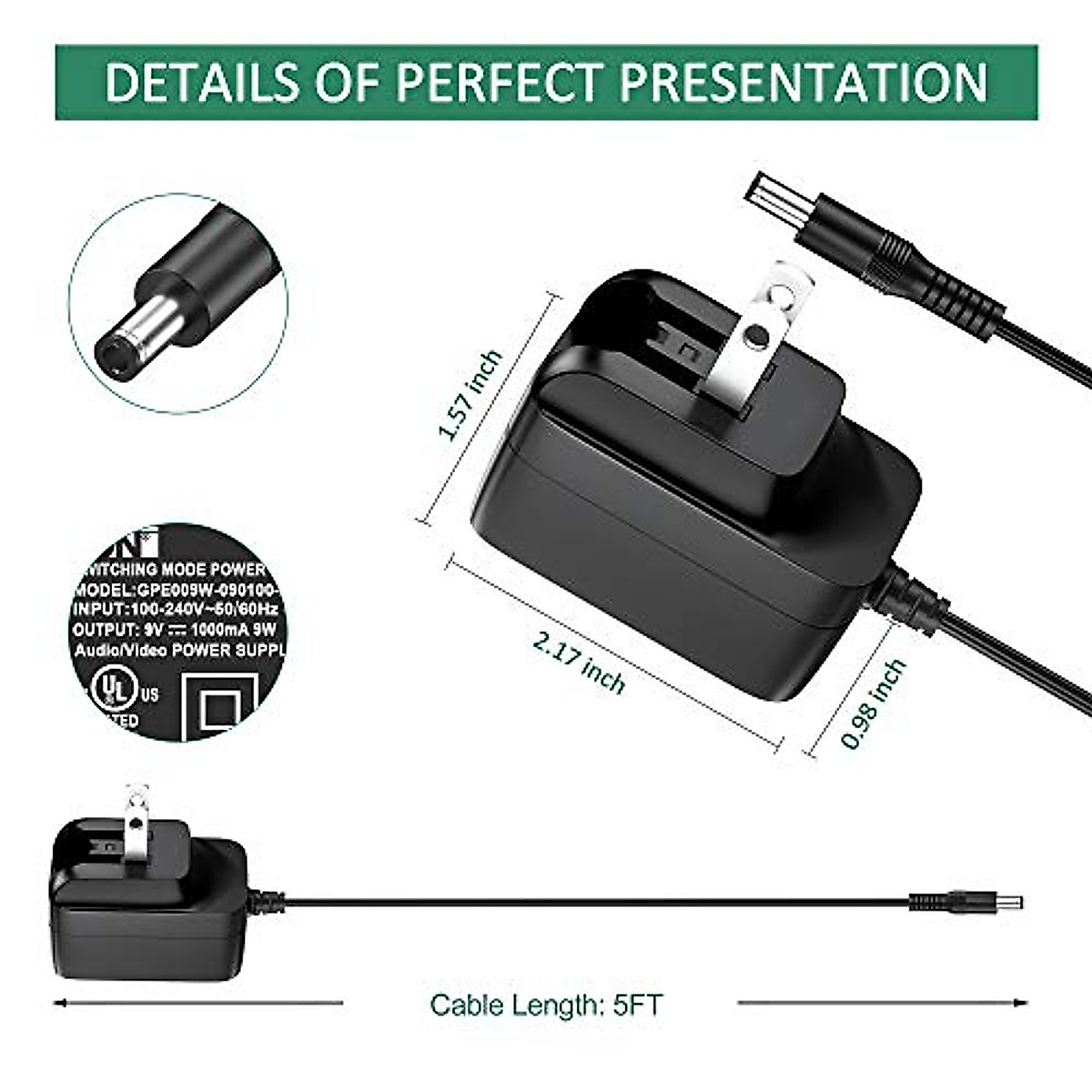 FITE ON 9V AC Adapter Replacement for Grass Shears 7.2V Electric Trimmer 2 in 1 Cordless Garden Tools Hedge Trimmer Battery Charger Power Supply Cord UL Listed