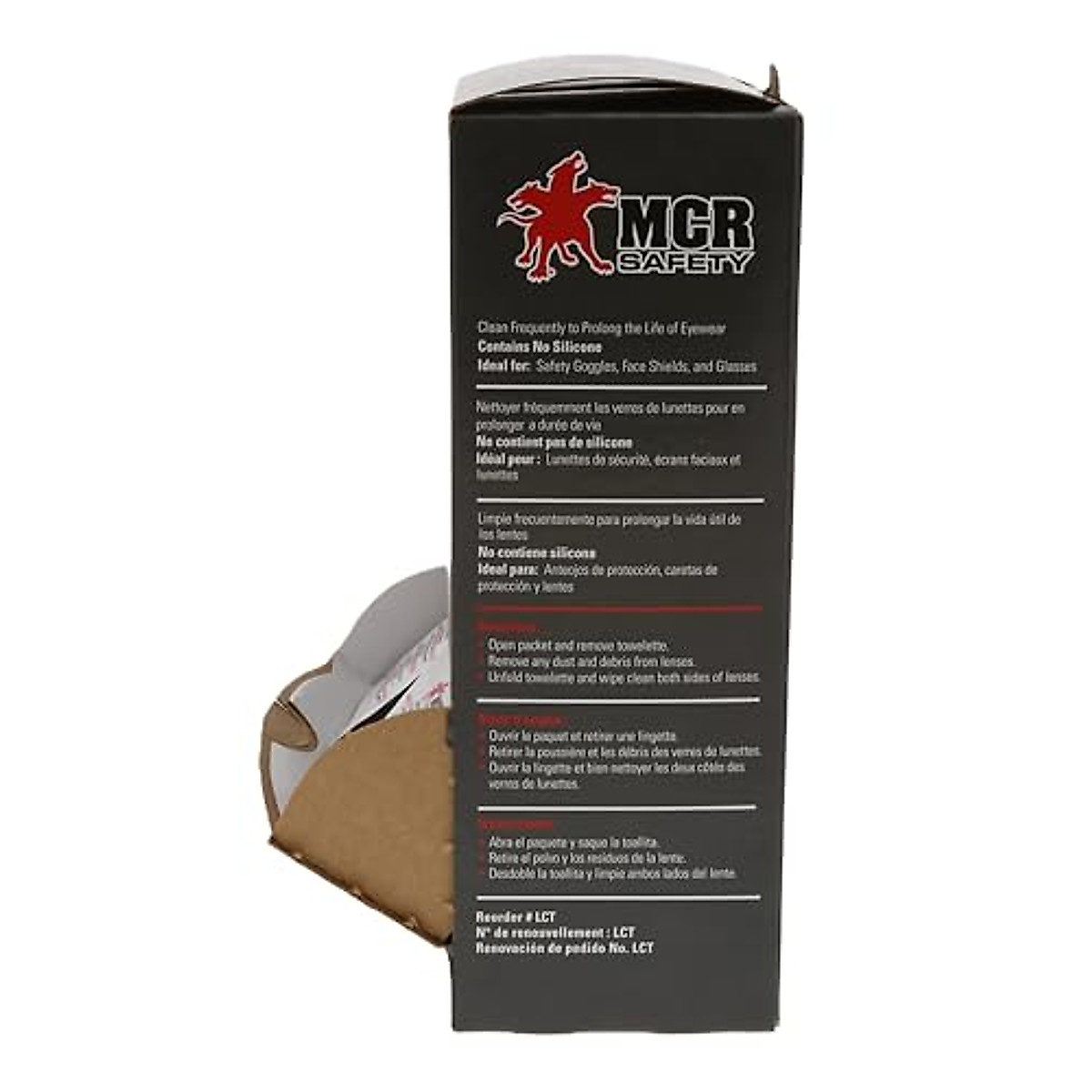 MCR Safety LCT Anti-Fog Anti-Static Lens Cleaning Towelette - 100 Wipes