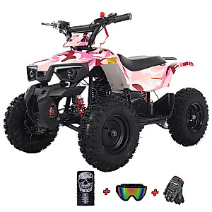 X-PRO Bolt 40cc ATV with Chain Transmission, Pull Start! Disc Brake! 6" Tires! (Pink Camo)
