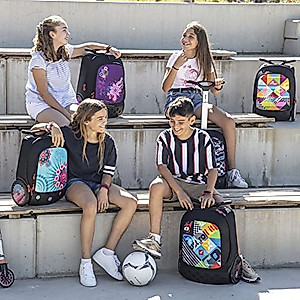 Nikidom Roller - School Backpack with Wheels - Roller Up XL Reef - 53 x 38 x 23 cm - 2 Large Capacity Compartments - Includes Storable Straps and Reinforced Base