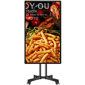 JYXOIHUB Digital Signage Displays 43 Inch Touch HD Screen Interactive Smart Board Movable Type Signage Display AD Media Player for Commercial Restaurant Display and Broadcast（Only Displays Board）