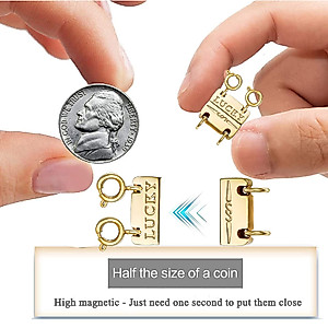 kcctoo Necklace Layering Clasp Womens Jewelry Separators 18K Gold and Silver Magnetic Multiple Necklace Clasp for Women Layered Look